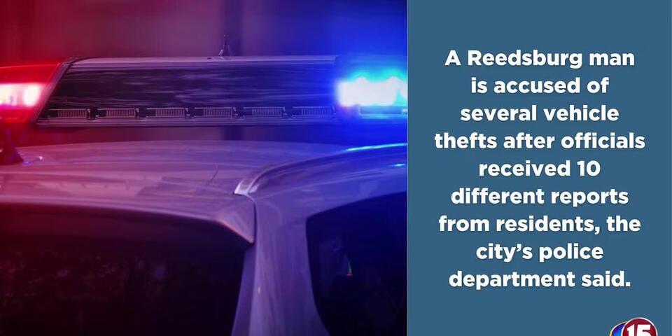 Reedsburg man arrested in connection to several vehicle thefts, police ...