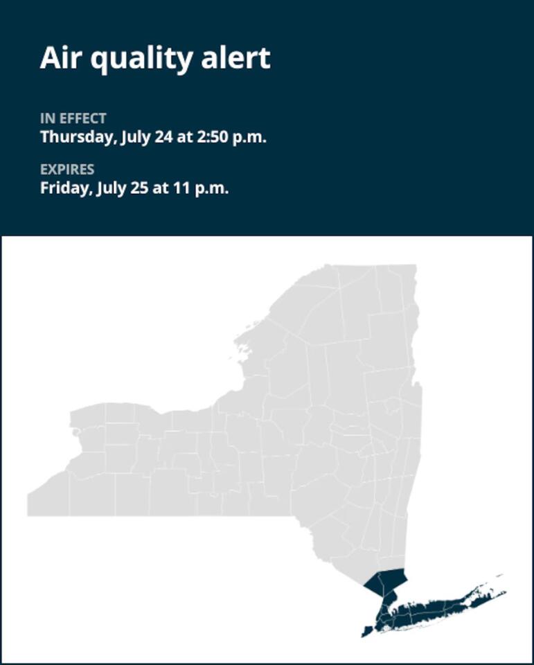 NY weather: Air quality alert for part of New York Friday - NewsBreak