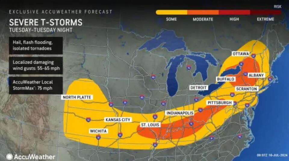 N.Y. weather: Heat wave thunderstorms pose tornado threat upstate, hail ...