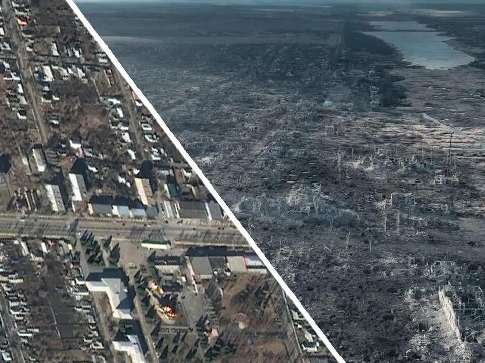 Before-and-after photos show how Russia's invasion reduced a Ukrainian ...