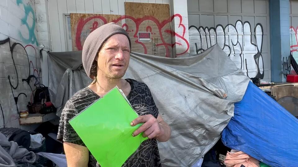 A transgender homeless woman/man describes a tiny home village she was ...