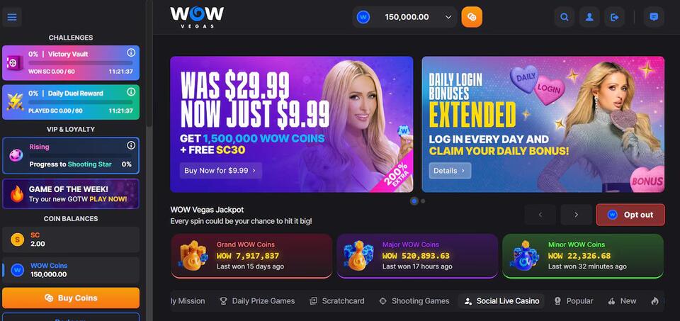 The updated Wow Vegas promo code WOWLIVE for this weekend is a must try ...