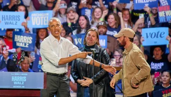 Barack Obama Raps Eminem’s “Lose Yourself” At Detroit Rally For Kamala ...