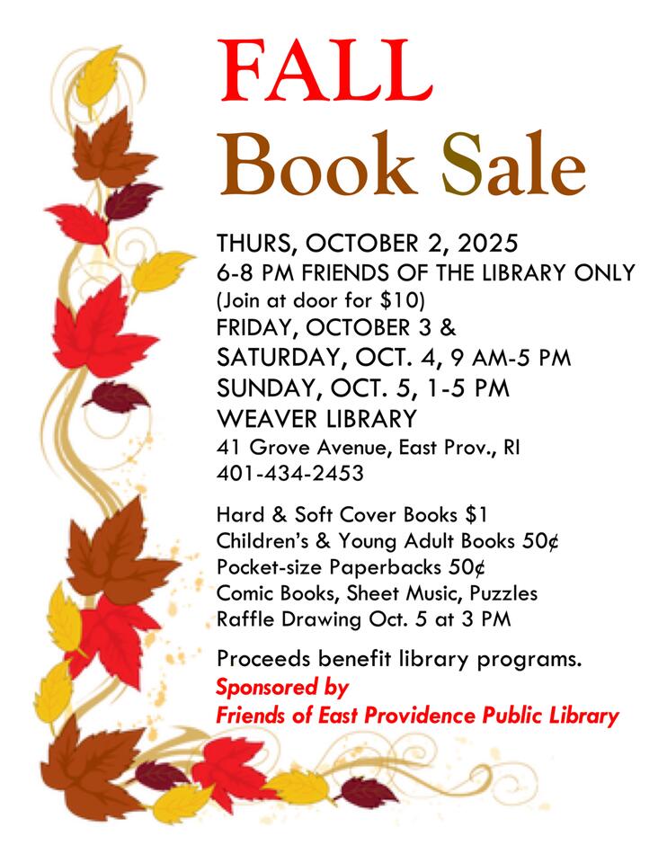 Fall Book Sale October 2-5, 2025, At Weaver Library - NewsBreak