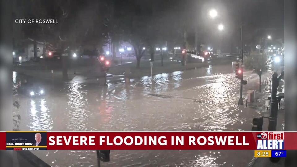 Severe flooding shuts down all roads in and out of Roswell, New Mexico ...