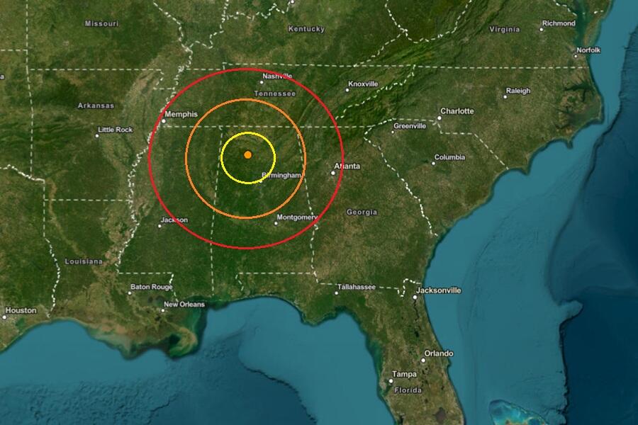 Two Earthquakes Strike Alabama Northwest of Birmingham - NewsBreak