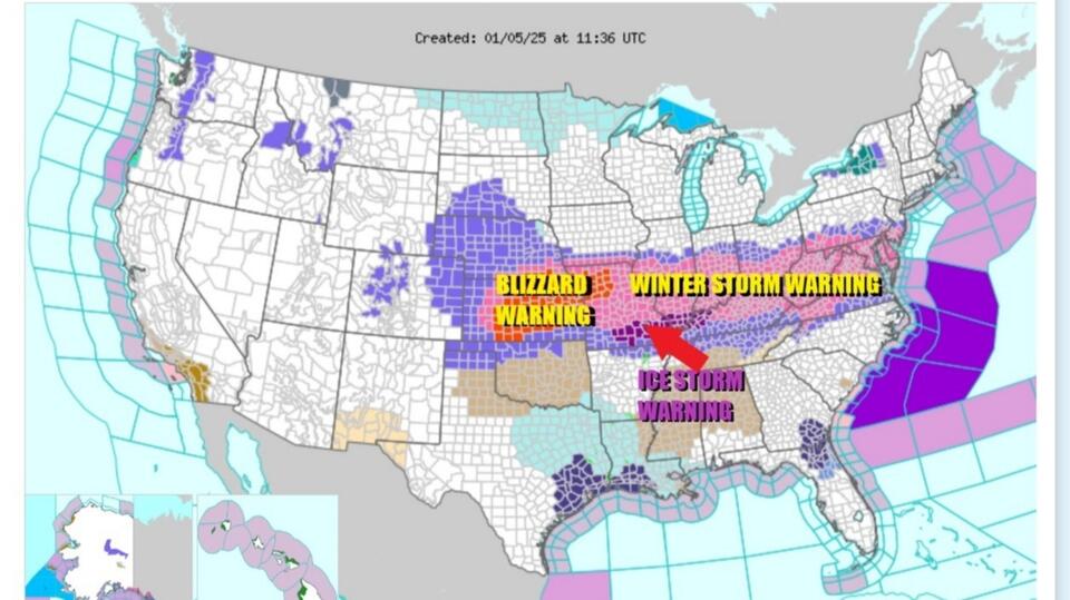 Update! Snow & Ice Storm plowing through Kansas to Virginia to New ...