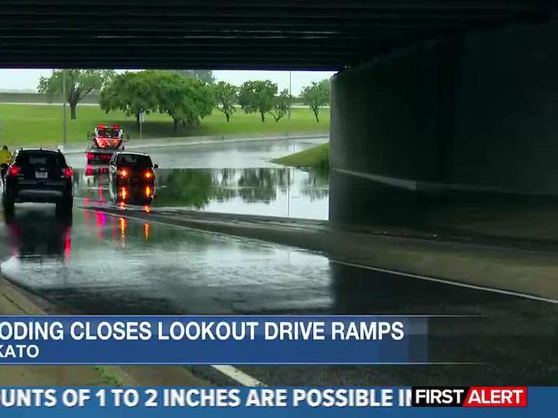 Flash flash flooding, lightning strike cause issues in Mankato area