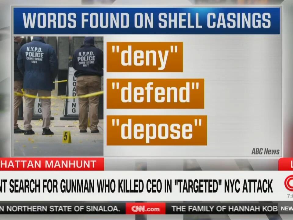 JUST IN: Bullet Casings in UnitedHealthcare CEO’s Targeted Killing ...