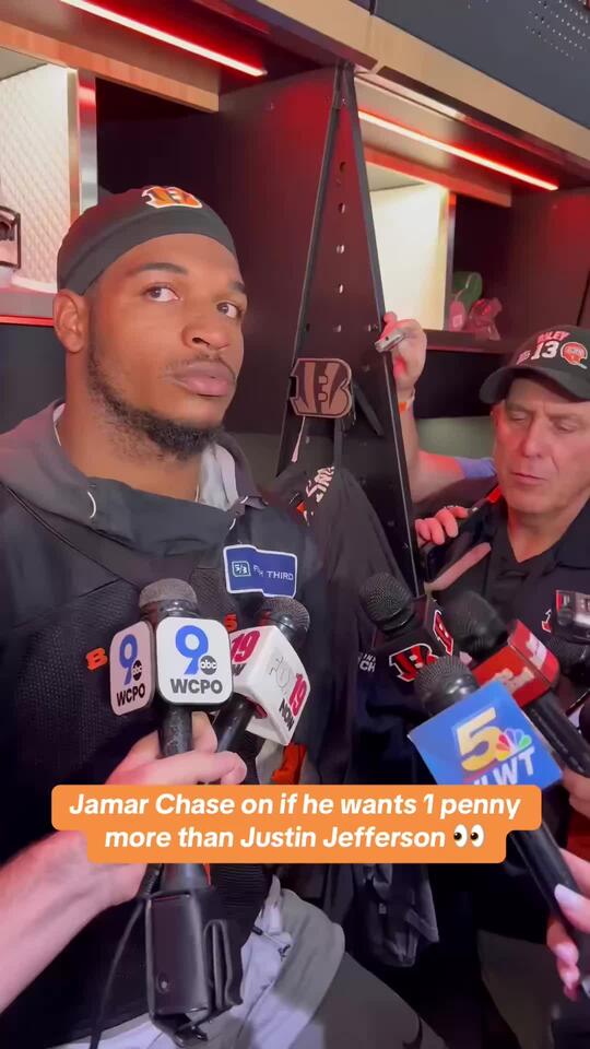 Jamar Chase on if he wants 1 penny more than Justin Jefferson ...