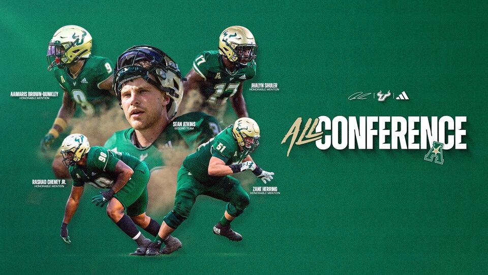 USF Football's Atkins Leads Five Selections To AAC All-Conference Teams ...