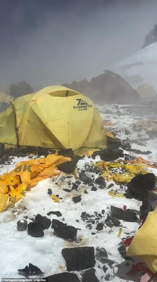 Mount Everest's campsite is littered with abandoned tents, trash and ...