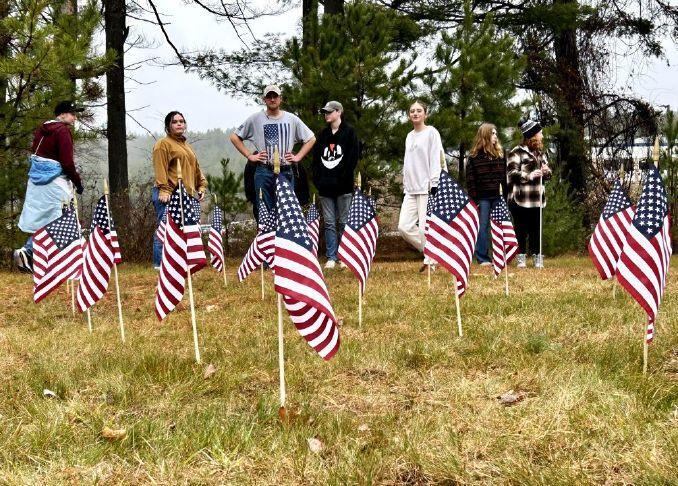 AVCS seniors create a Field of Flags on Route 9N - NewsBreak
