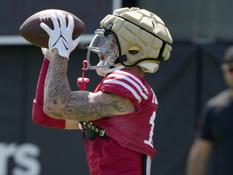 Ricky Pearsall leaves practice with a shoulder injury