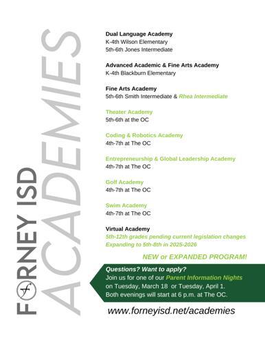 Forney ISD is proud to announce the next big expansion of its choice ...