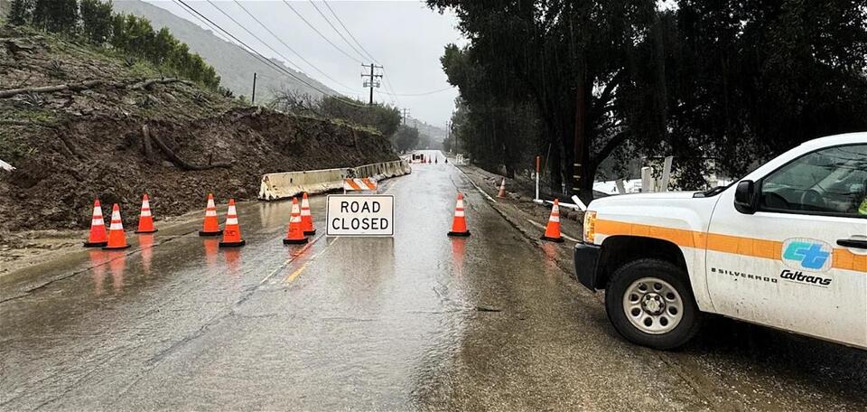 Caltrans: Parts of Highway 150 shutdown due to mudslides in Ventura ...