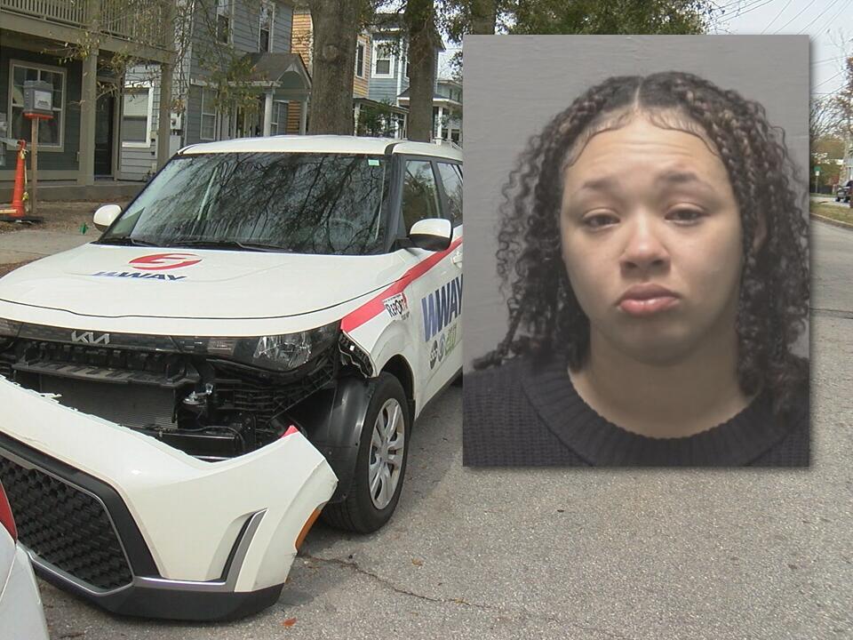 WWAY news car among vehicles damaged by alleged drunk driver