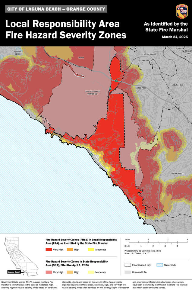 State releases updated fire hazard severity zone maps for Laguna Beach ...