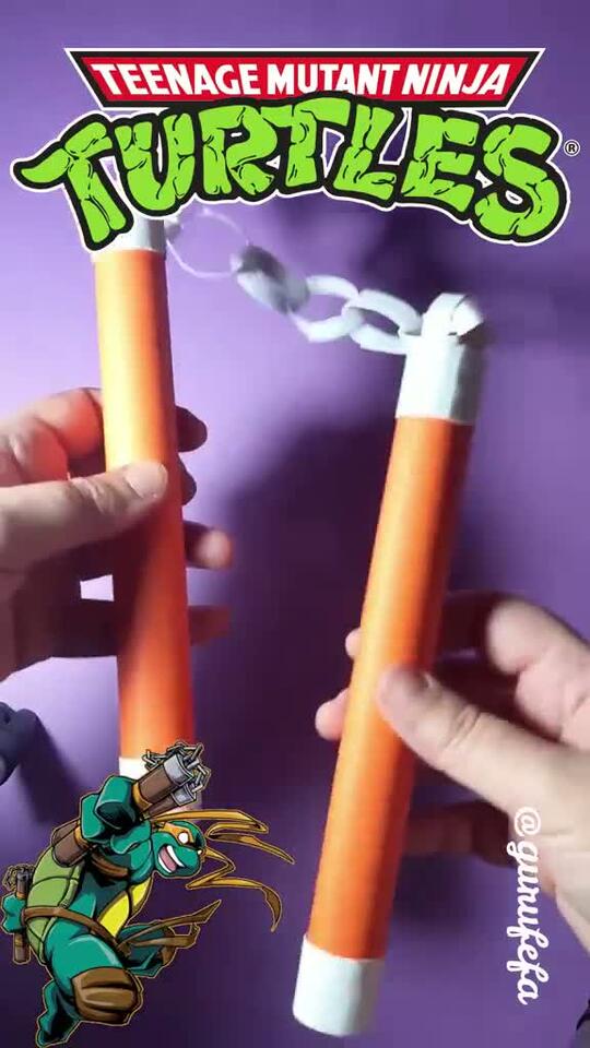 Nunchucks Weapon Origami TEENAGE MUTANT NINJA TURTLES Michelangelo s ...