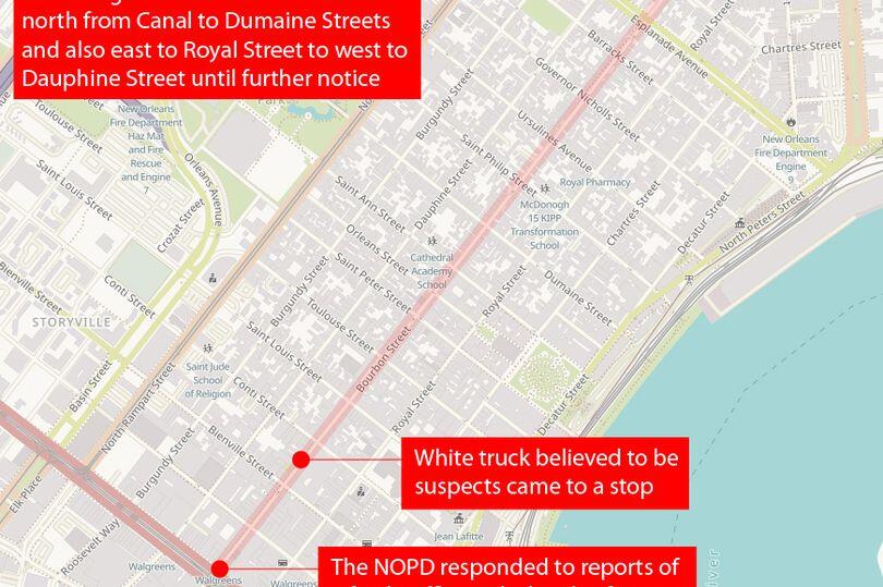 New Orleans attack mapped: Where it began, the car rampage, the gunfire ...