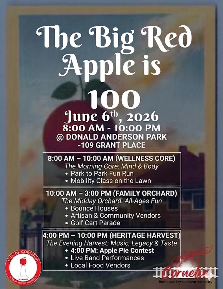 Cornelia Plans 100th Big Red Apple Celebration - NewsBreak