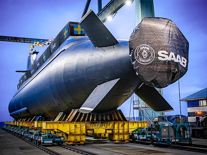 Saab launches Gotland-class submarine HMS Halland after mid-life ...
