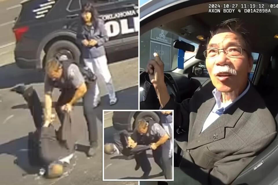 Elderly man with cancer seriously injured when cop shoves him to the ground in disturbing video ...