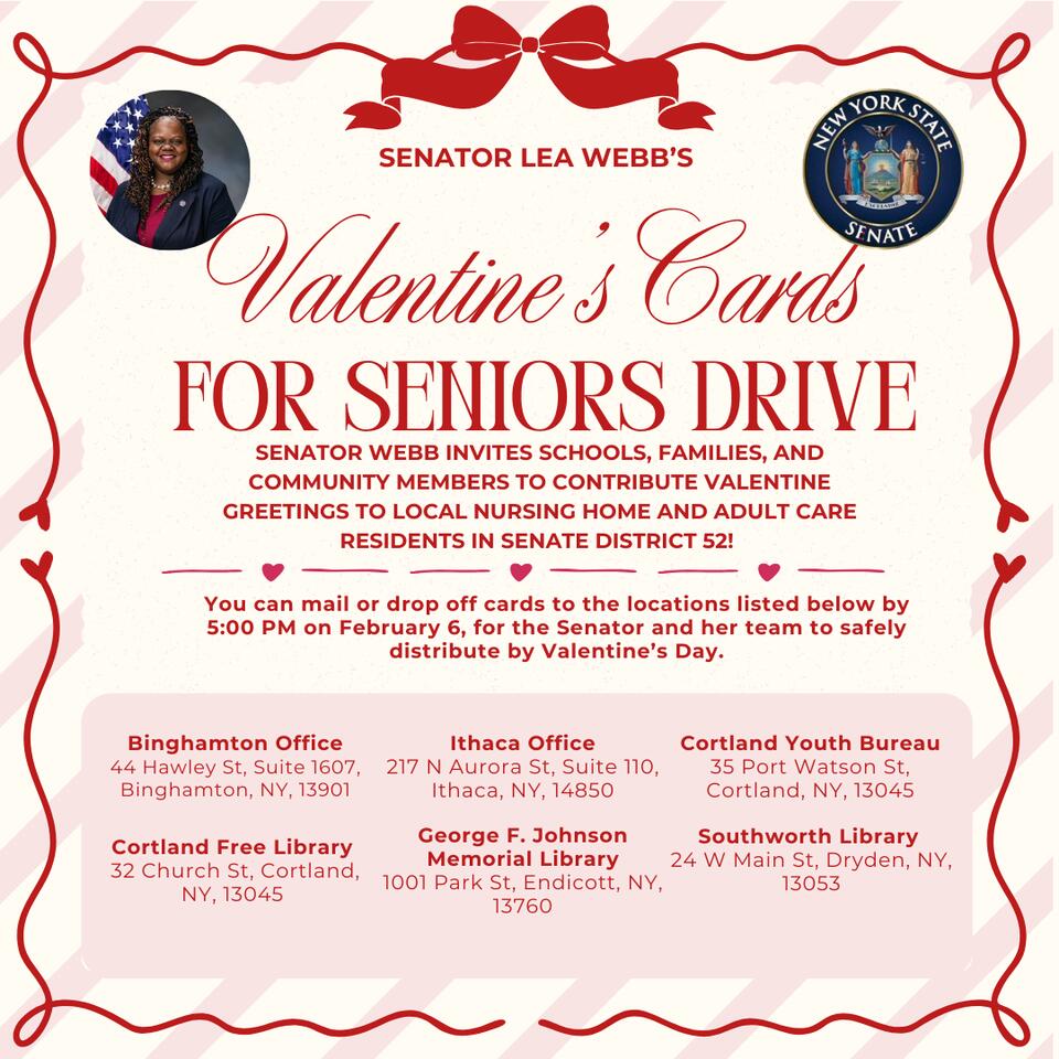 Senator Webb Announces Her 3rd Annual "Valentine's Day Cards for ...