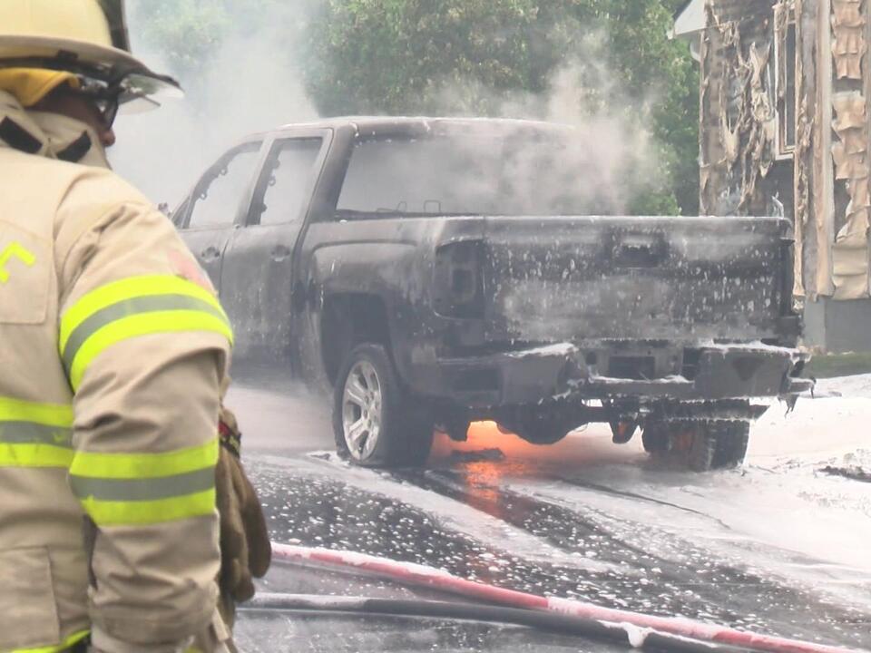 Fire Breaks Out at Whitestown House, Truck in Driveway Ablaze