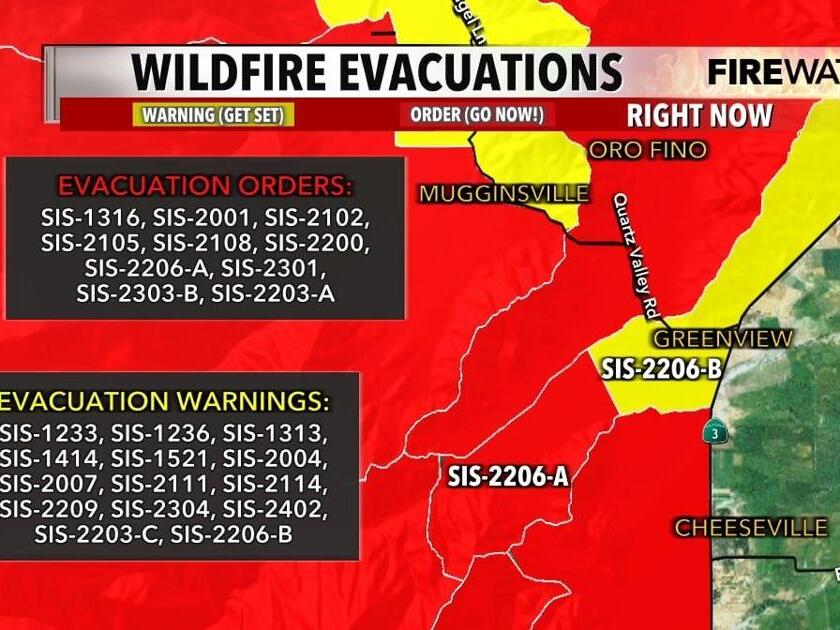 Evacuation orders, warnings still in place for Shelly Fire in Siskiyou ...