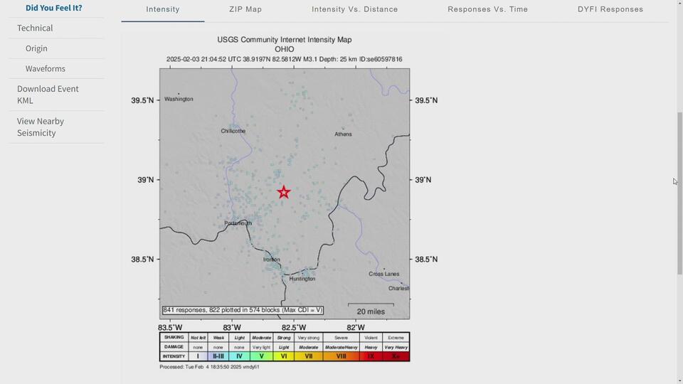 Magnitude 3.1 earthquake in southern Ohio felt in parts of Kentucky ...