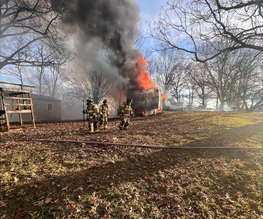 No injuries after East Hall fire destroys mobile home - NewsBreak