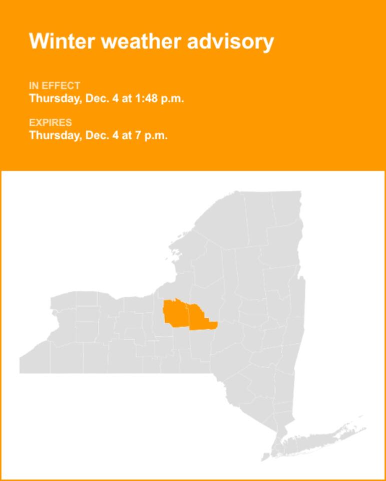 NY weather update: Winter weather advisory for Onondaga and Madison ...