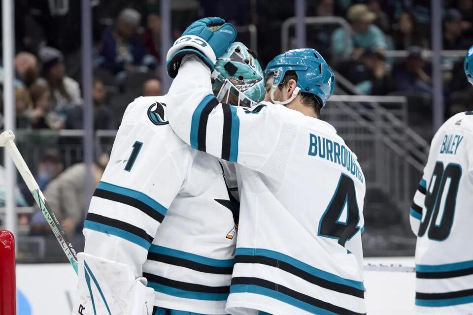 Devin Cooley cool under pressure with 49 saves as Sharks top Kraken 3-1 ...