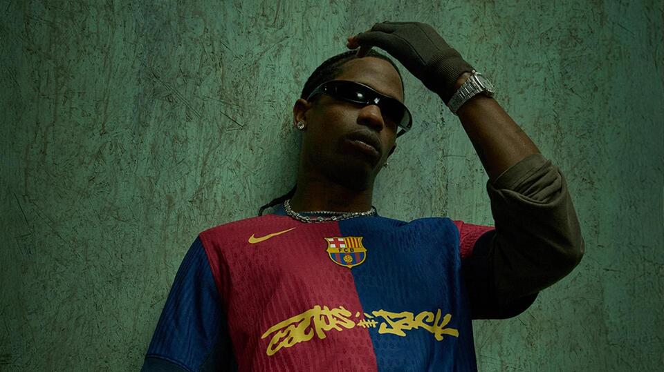 Travis Scott Redesigns FC Barcelona's Jersey For Historic Cactus Jack ...