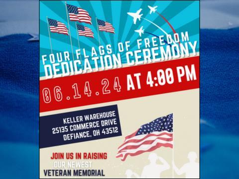 Four Flags of Freedom Ceremony to be held in Defiance on Flag Day