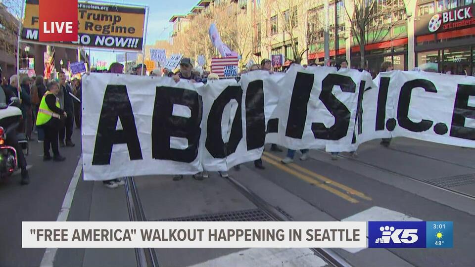 'Free America' walkout held in Seattle - NewsBreak