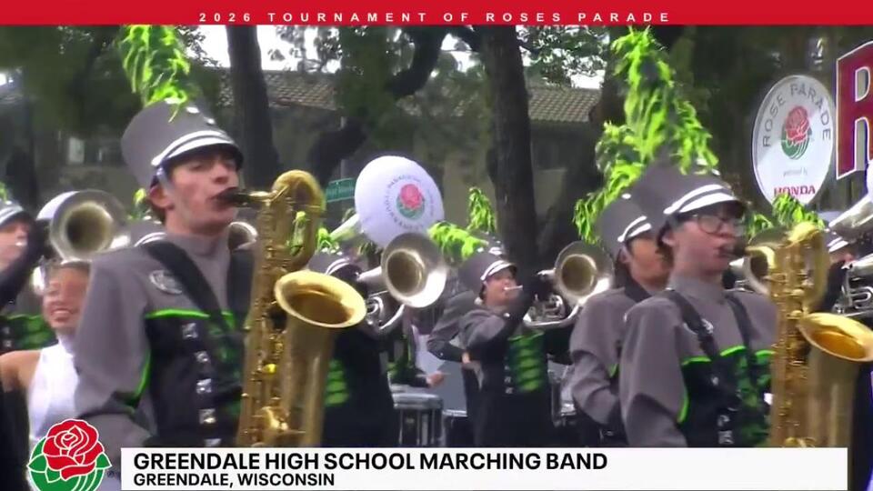 Greendale High School Marching Band 2026 Rose Parade performance ...