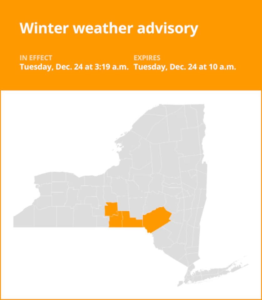 NY weather update: Winter weather advisory issued for New York until ...