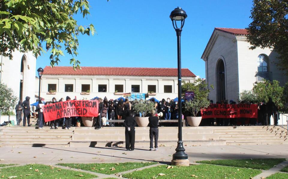 Over 400 7C students protest, picket urging Pomona divestment from ...