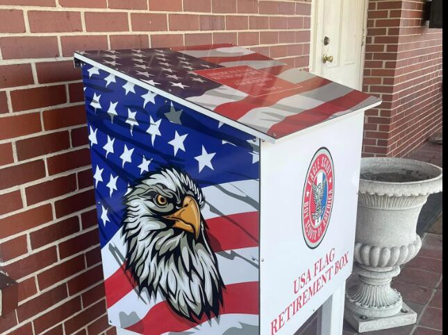 Flag Retirement Box stationed at Wallace American Legion