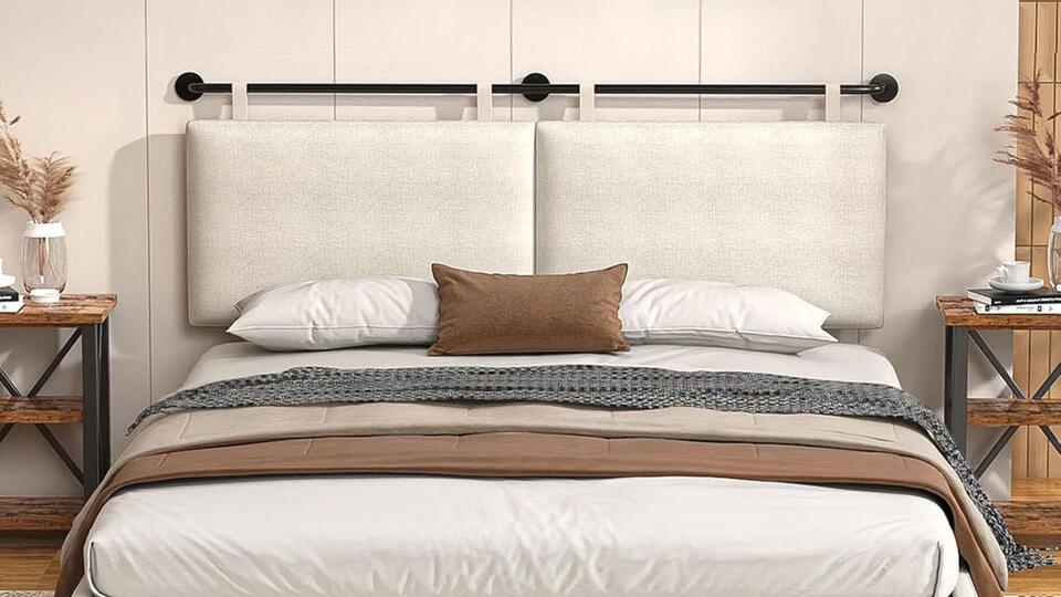 This affordable hanging headboard turns benches into booths and bland ...