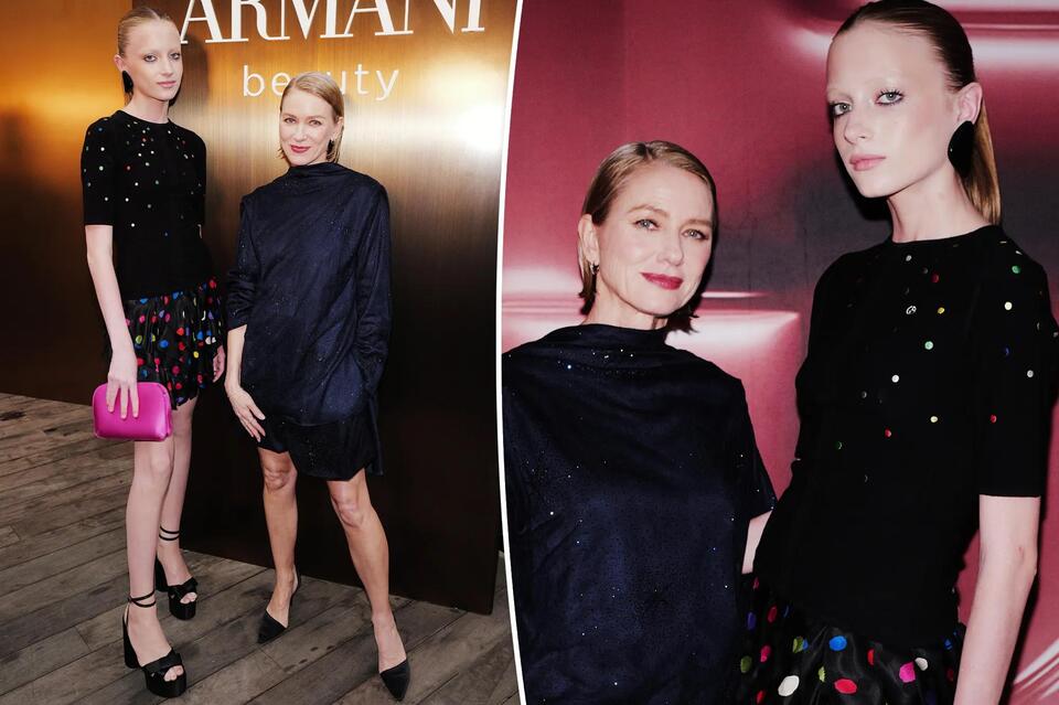 Naomi Watts and daughter Kai Schreiber sparkle at Armani Beauty event ...