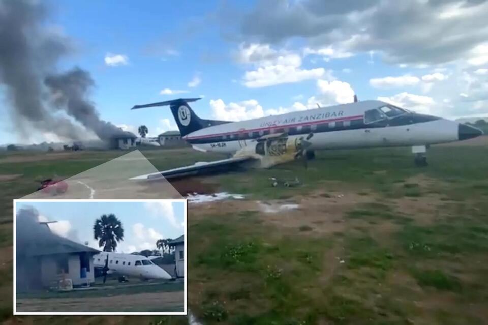 Plane skids off runway, hits building just hours after separate crash ...