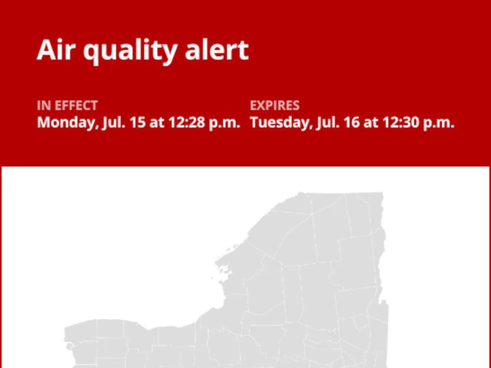 NY weather update: Air quality alert affecting part of New York Tuesday