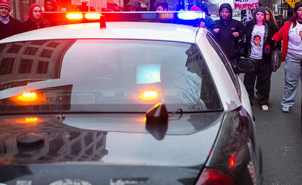 Protesters gather outside of Bridgeport PD on the 4-year anniversary of ...