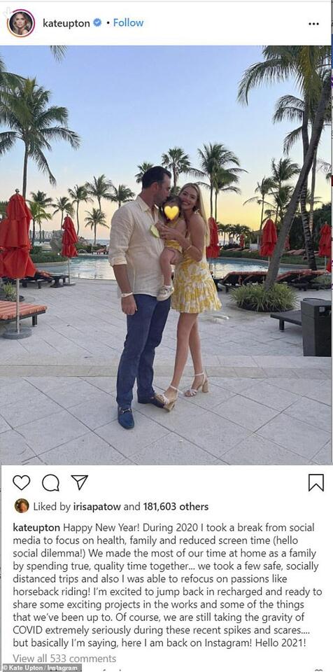 Kate Upton shares rare family photo with her husband Justin Verlander ...