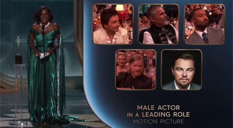 Viola Davis celebrates as Michael B. Jordan wins Outstanding ...