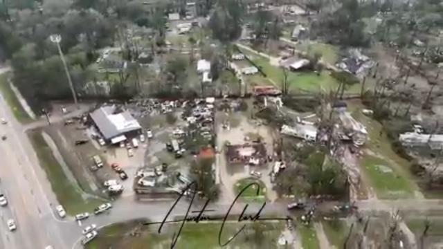 Drone video shows tornado damage in Porter Heights, Texas - NewsBreak