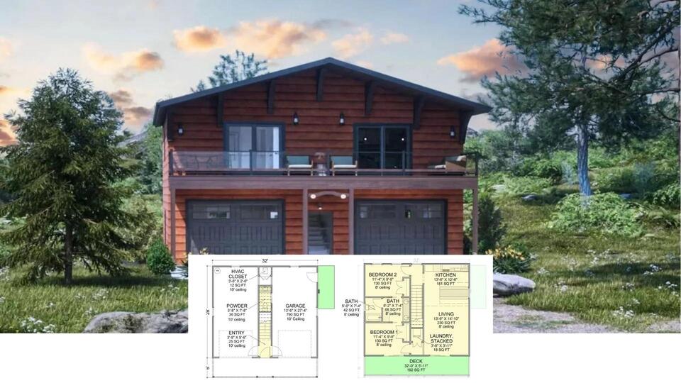 Introducing a 910 Sq. Ft. 2 Bedroom Cabin You'll Love – Get Inspired ...